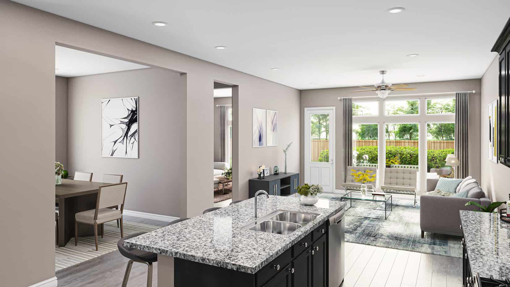 Representative Only | Merganser Plan | Kitchen & Living Room