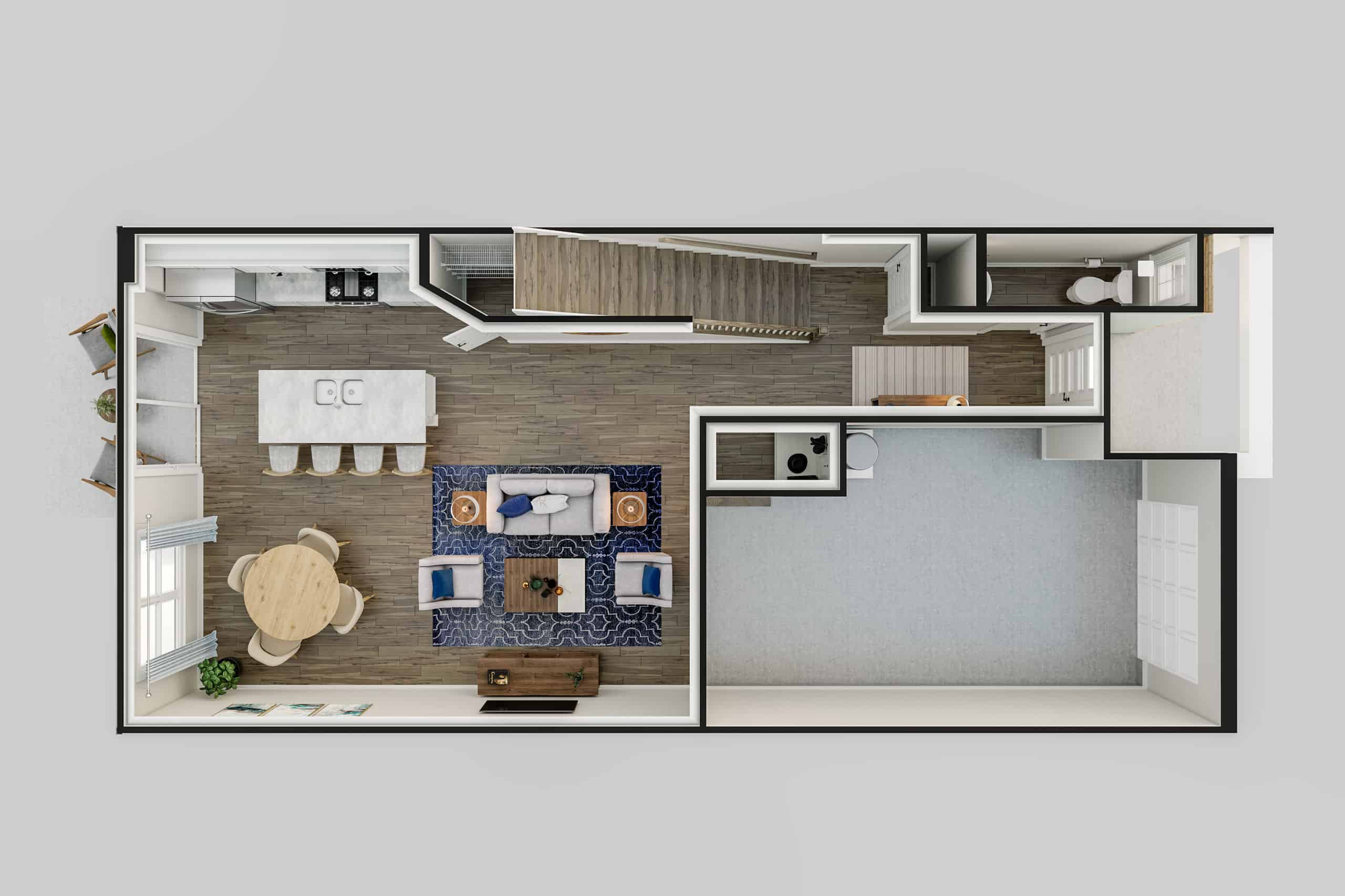 Townes at Chatham Park Plan 1 3D Floor Plan