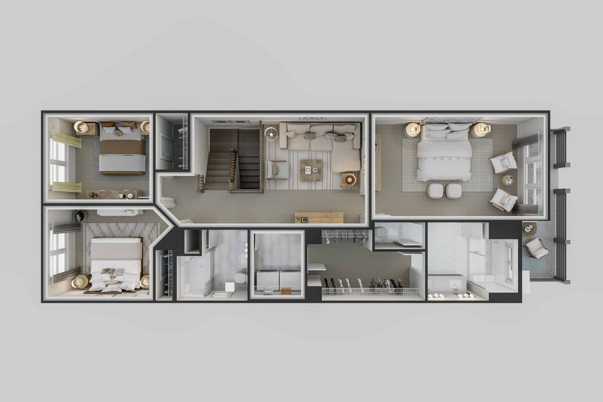 Townes at Chatham Park Plan 4 3D Floor Plan