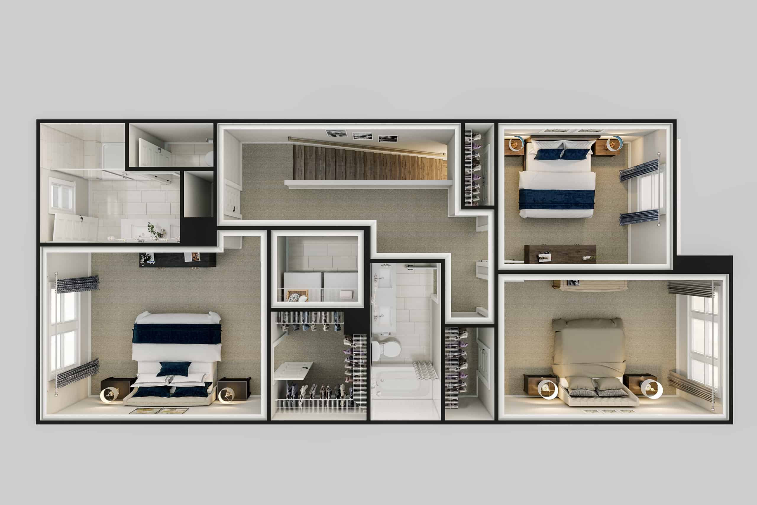 Townes at Chatham Park Plan 1 3D Floor Plan