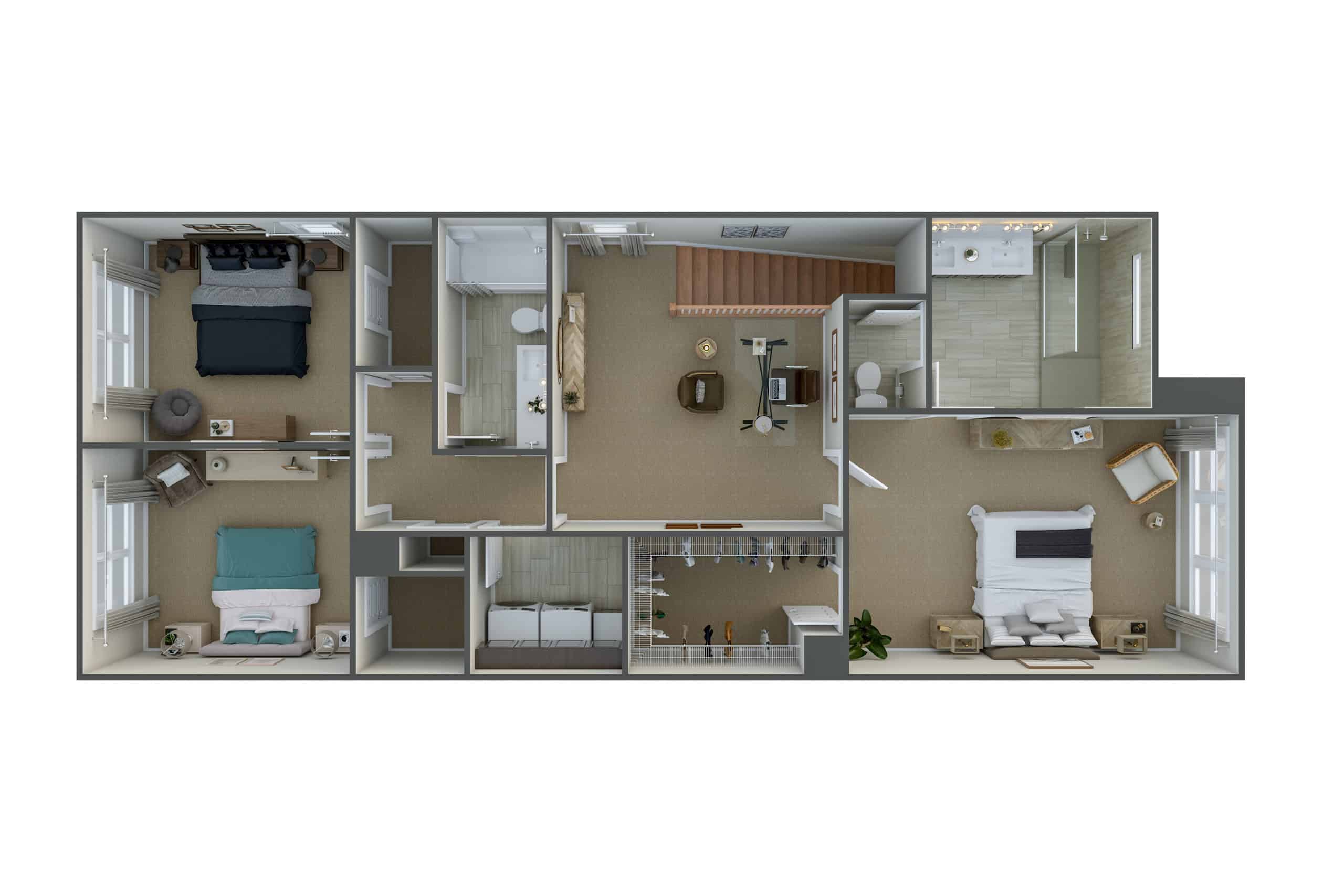 Townes at Chatham Park Plan 2 3D Floor Plan